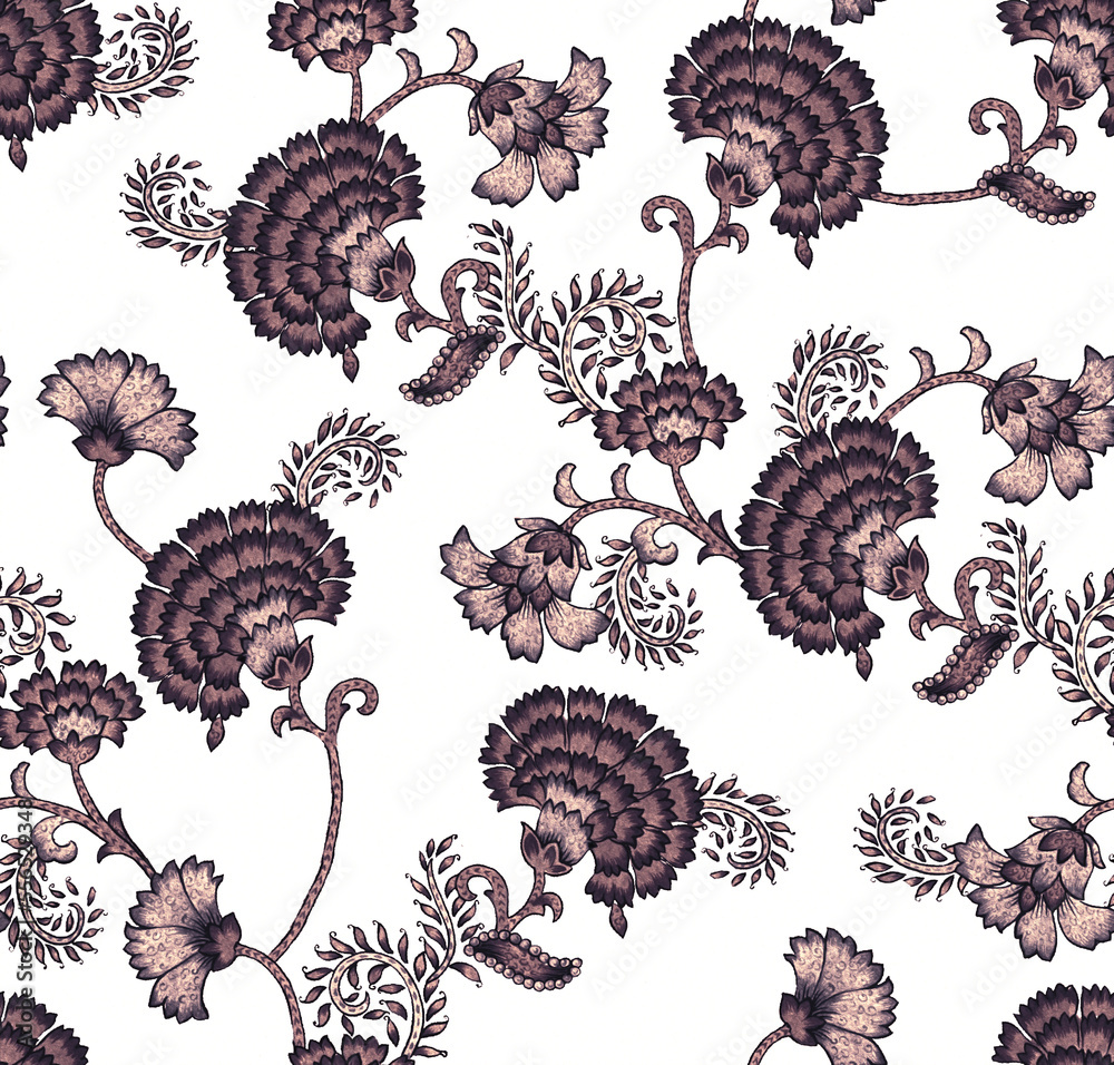 Floral seamless pattern. Indian decorative wallpaper. Design for ...