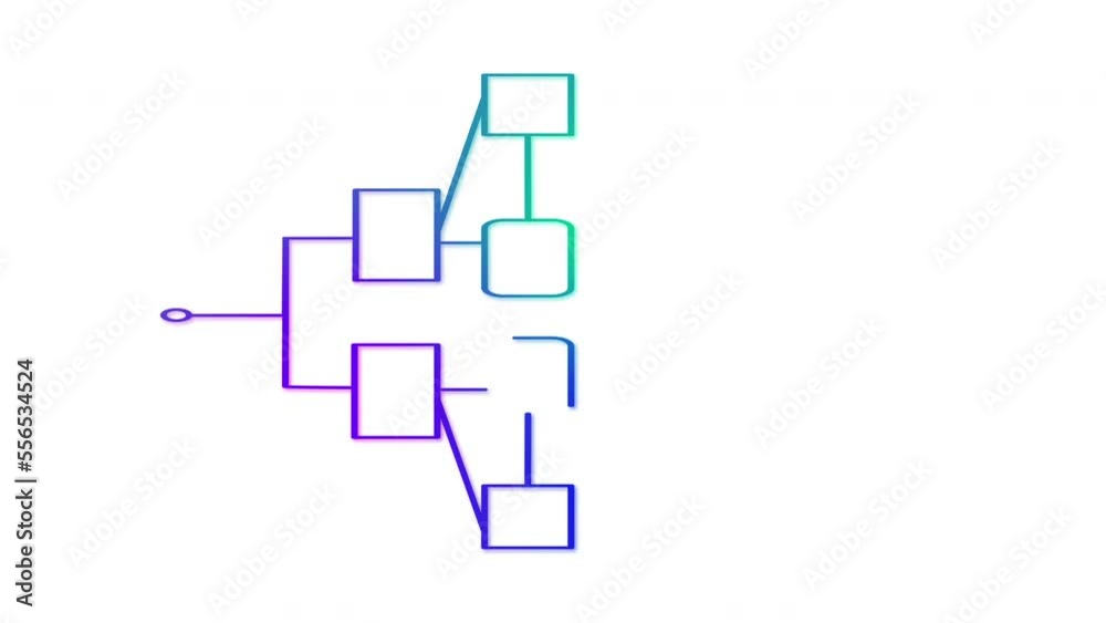 Decision tree, flow chart, diagram self drawing animation. Decision ...