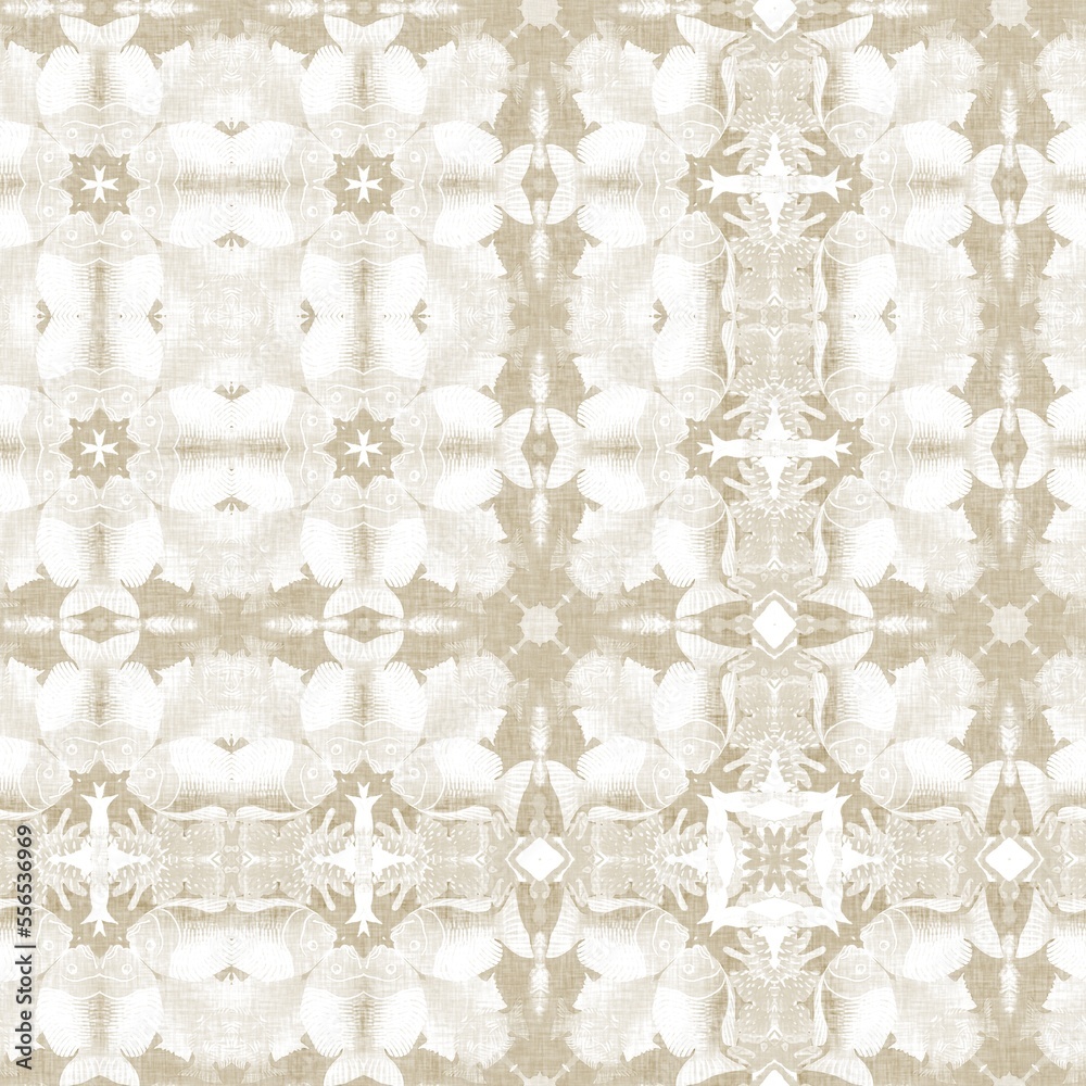 Ecru natural linen effect patterned coastal geo background. Seamless ...