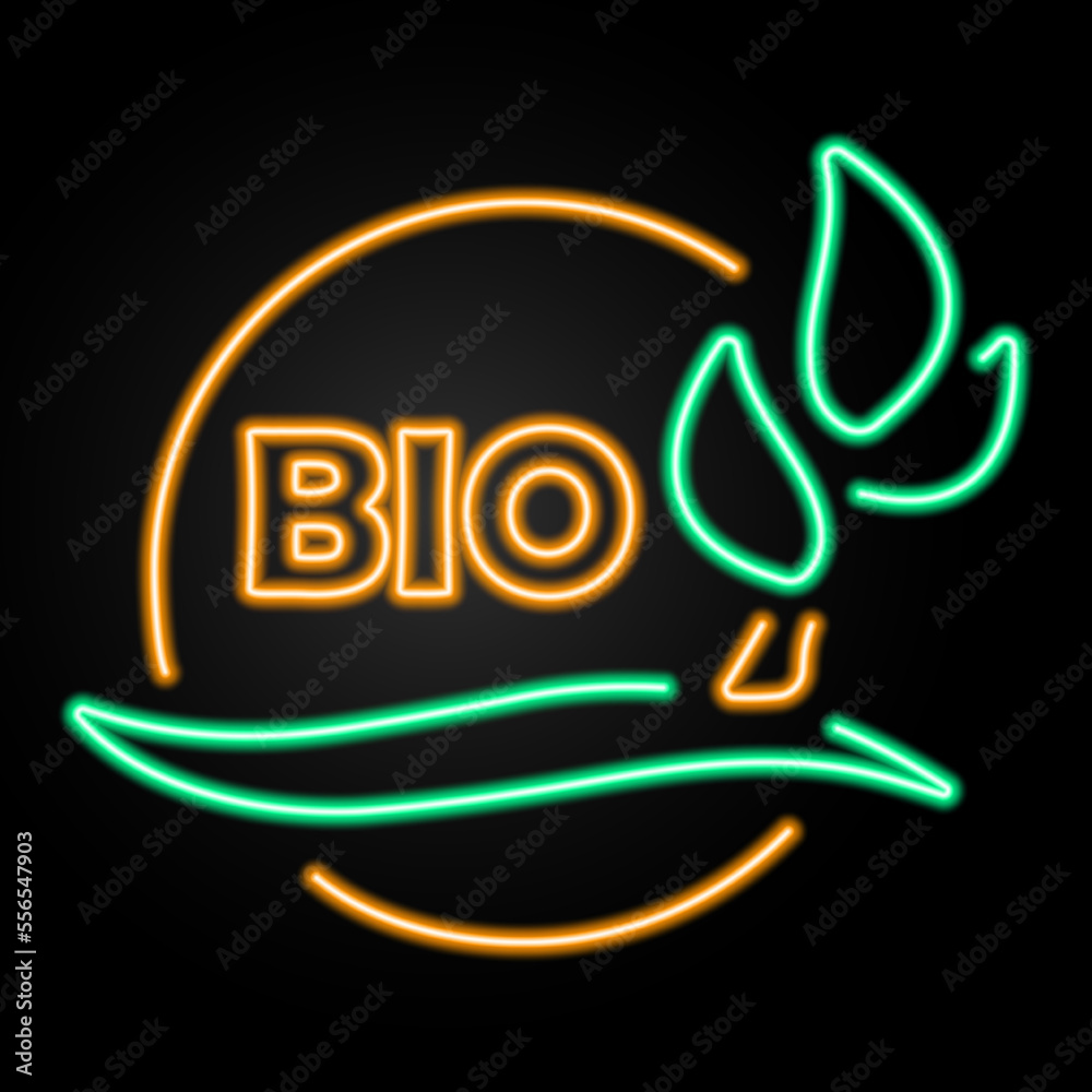 bio neon sign, modern glowing banner design, colorful modern design ...