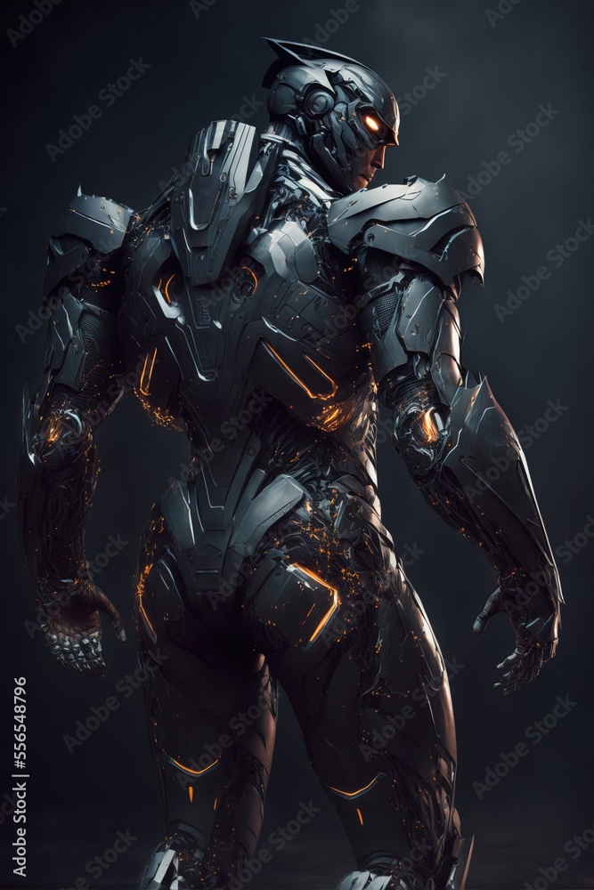Futuristic space armor suit cyberpunk, concept art Stock Illustration ...