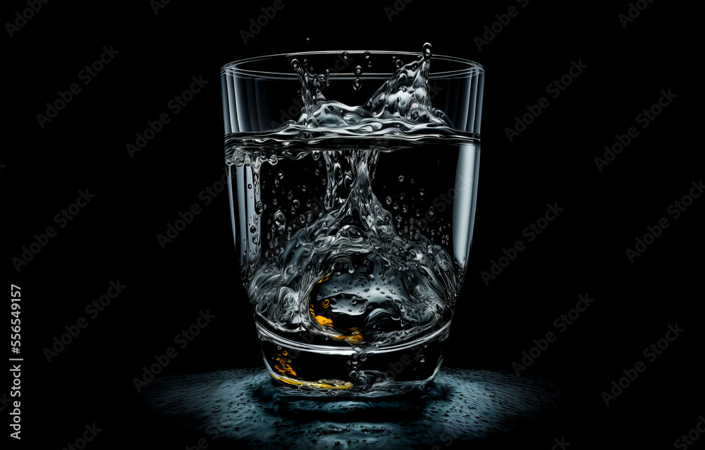 Water splash in a transparent glass. Glass of water with splash on ...