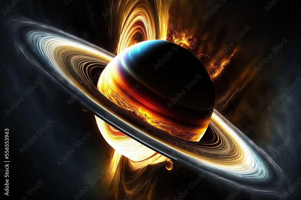 Desktop background image of Saturn in space. Generative AI Stock ...