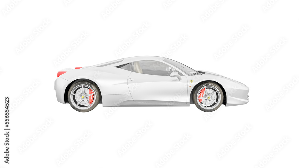 Ferrari Side View White Background