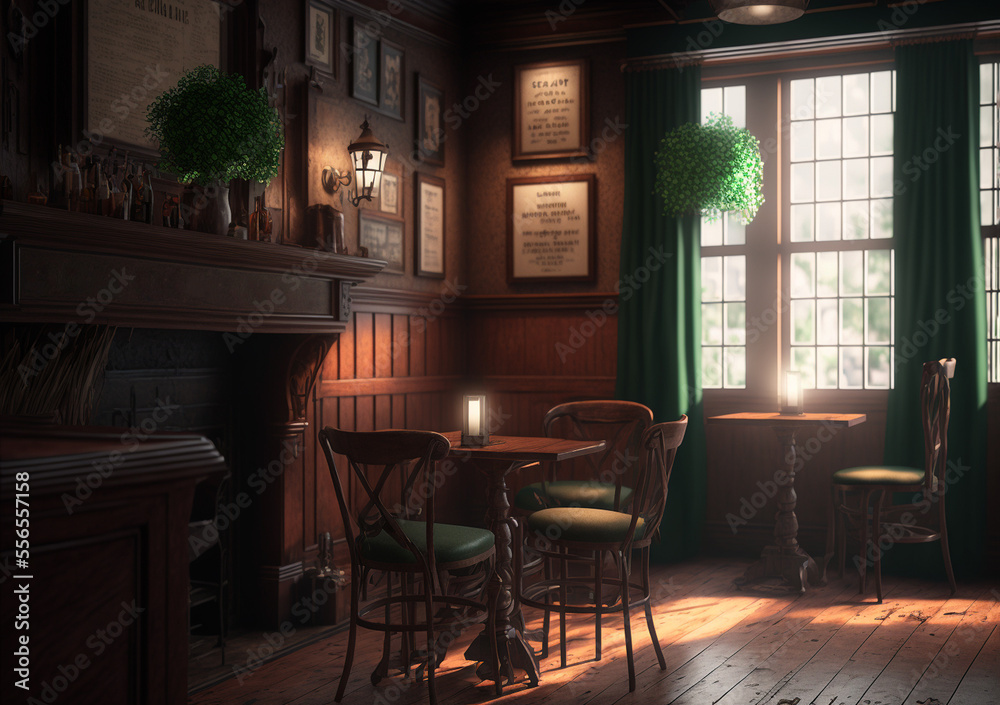 the interior of an Irish pub, created by a neural network, Generative ...