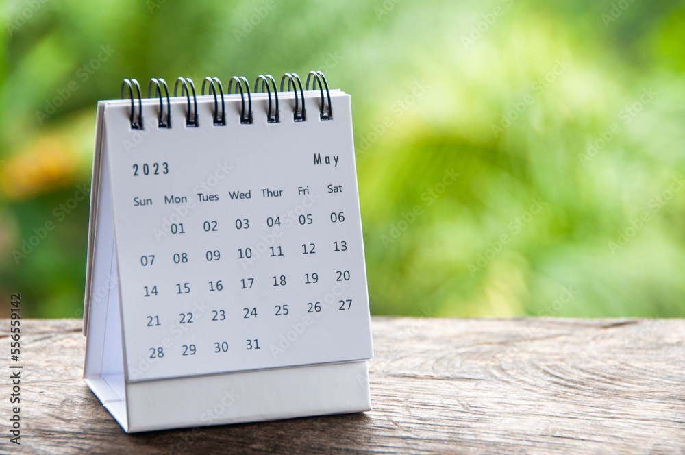 May 2023 table calendar with customizable space for text or ideas ...