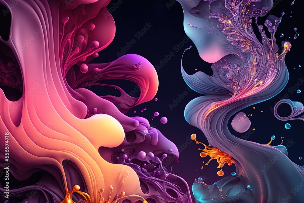 Beautiful fluid loop banner background color palette. Generative AI ...