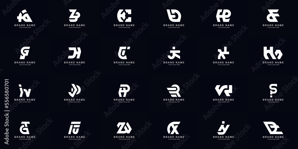 Collection full set abstract combine letter a - z monogram logo design ...