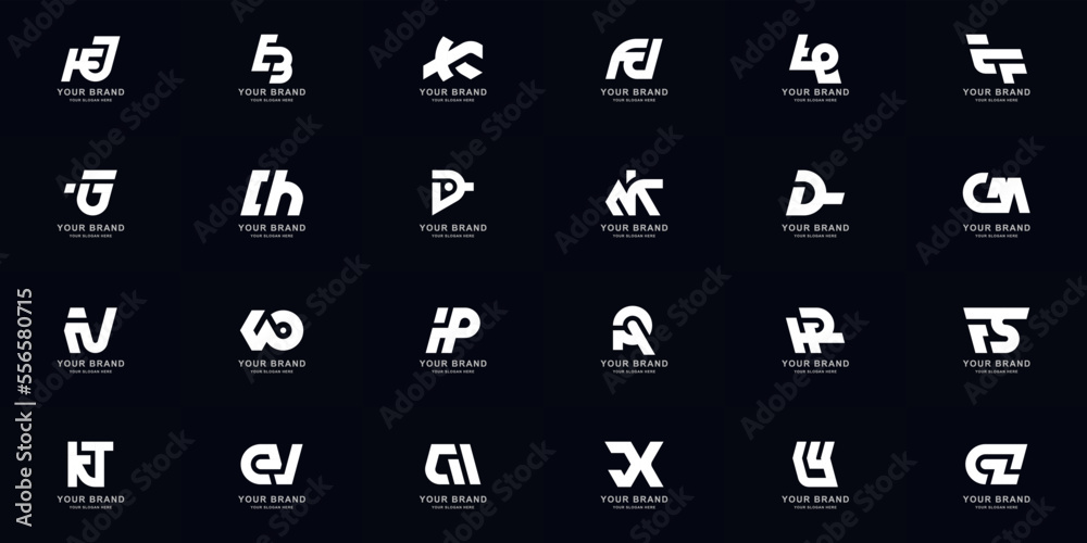 Collection full set abstract combine letter a - z monogram logo design ...
