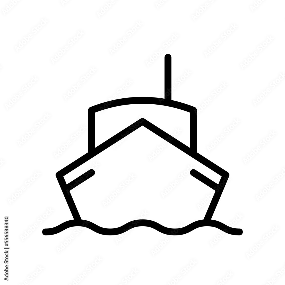 Icono de barco. Transporte marítimo. Crucero, embarcación. Ilustración ...