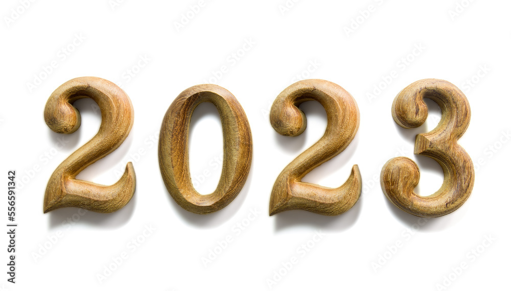 Wooden numeric 2023 with shadow on white background Stock Photo | Adobe ...