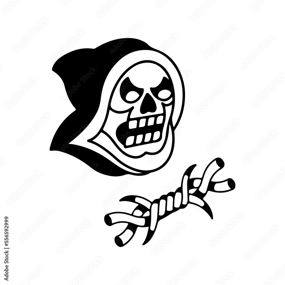 Barbed Wire Skull Drawing