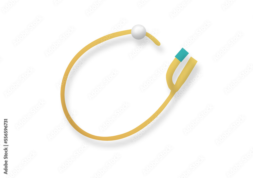 Urinary Foley Catheter With Inflated Balloon On White Background Stock Vector Adobe Stock