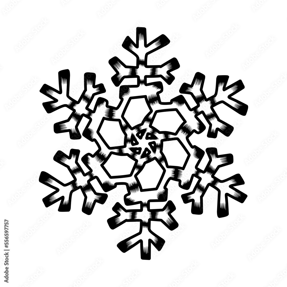Snowflake vector icon on transparent background. Perfect for logos ...