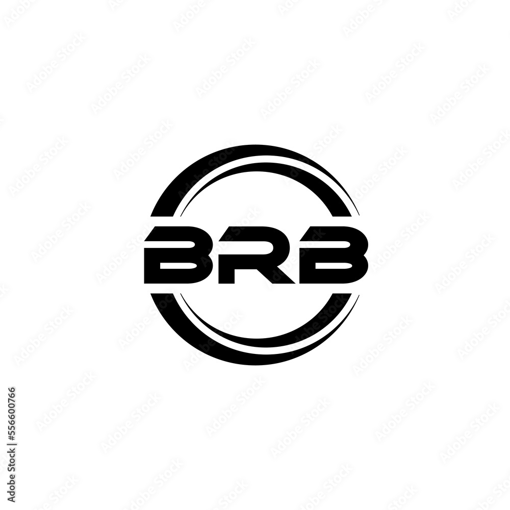 BRB letter logo design with white background in illustrator, cube logo ...