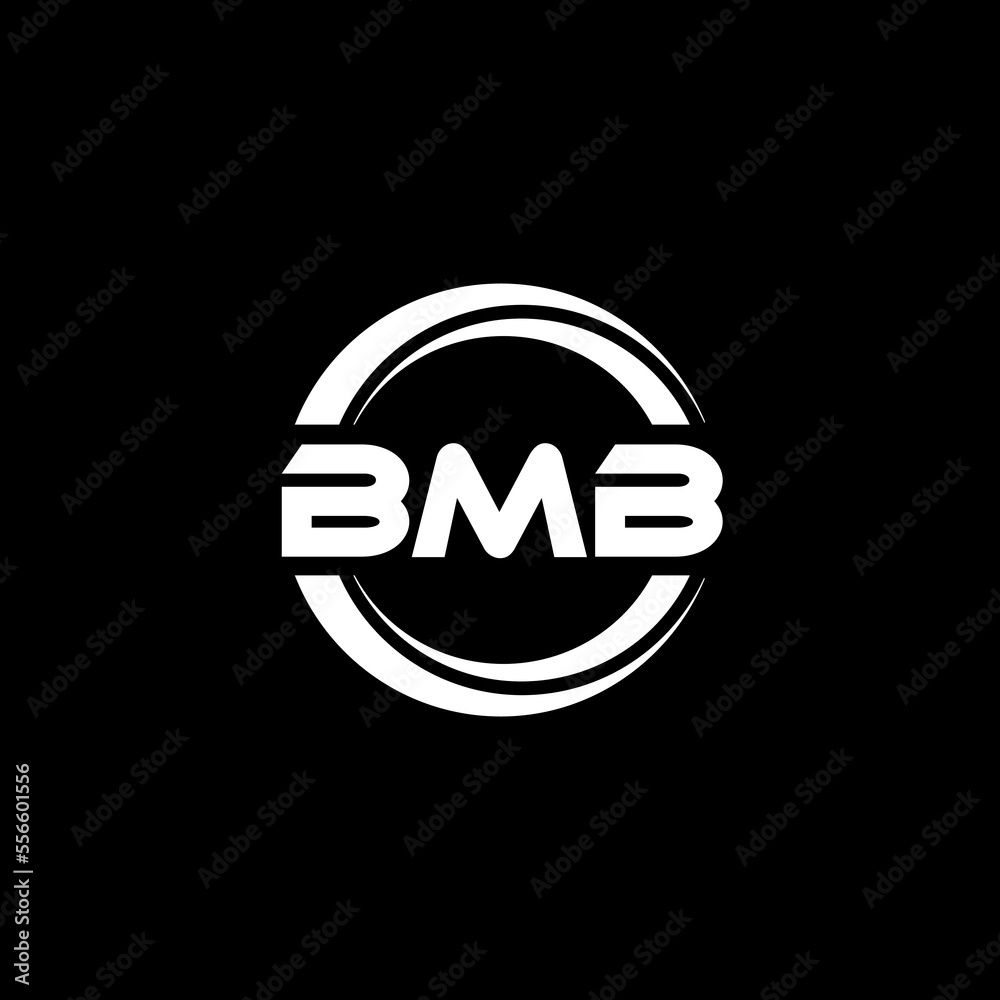 BMB letter logo design with black background in illustrator, cube logo ...