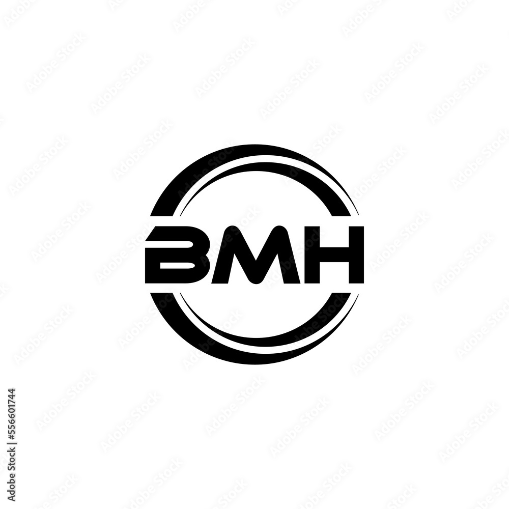 BMH letter logo design with white background in illustrator, cube logo ...