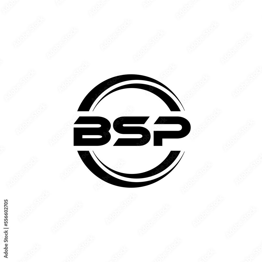 BSP letter logo design with white background in illustrator, cube logo ...