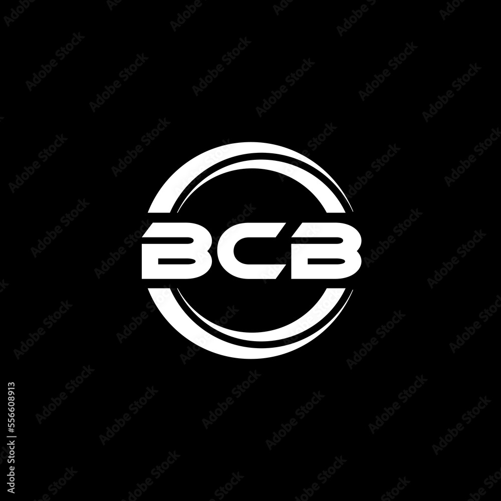 BCB letter logo design with black background in illustrator, cube logo ...