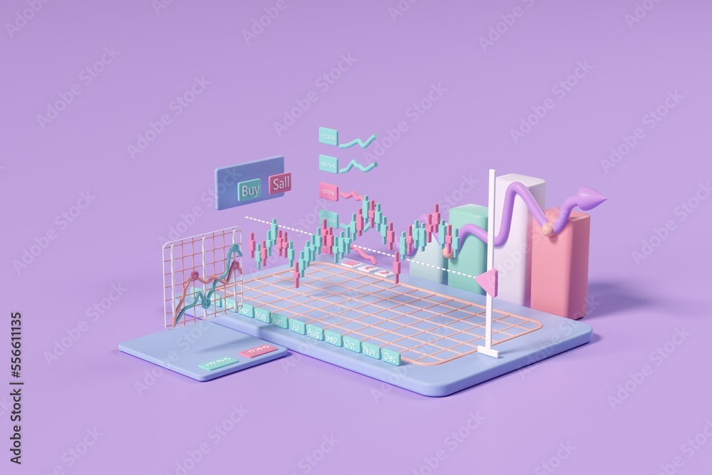 financial business investing in the stock market Trading candlestick ...