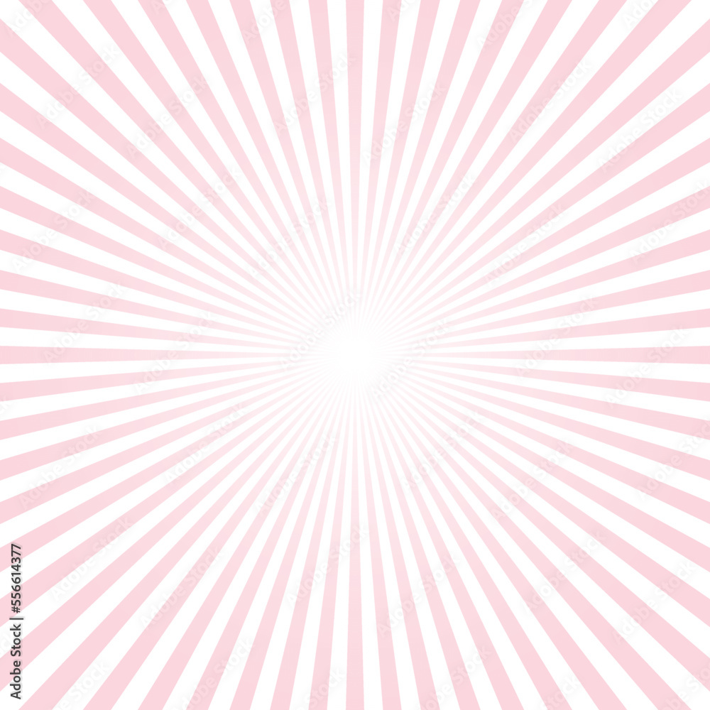 Soft pink ray background. Sunlight radial rays background. Soft pink ...