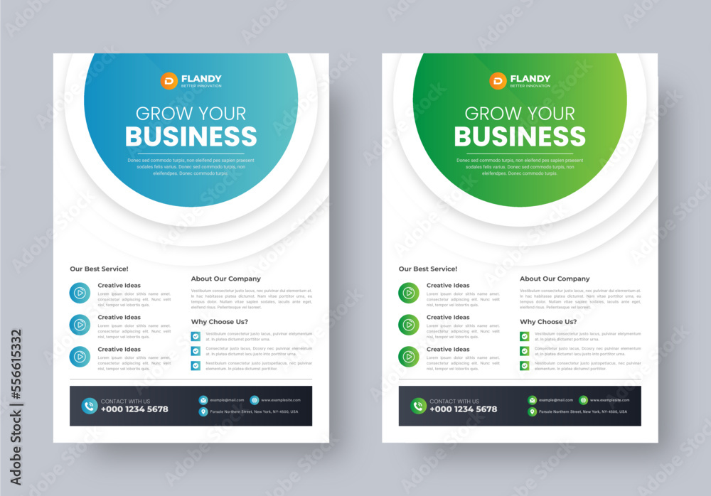Modern flyer template design. Creative professional business flyer ...