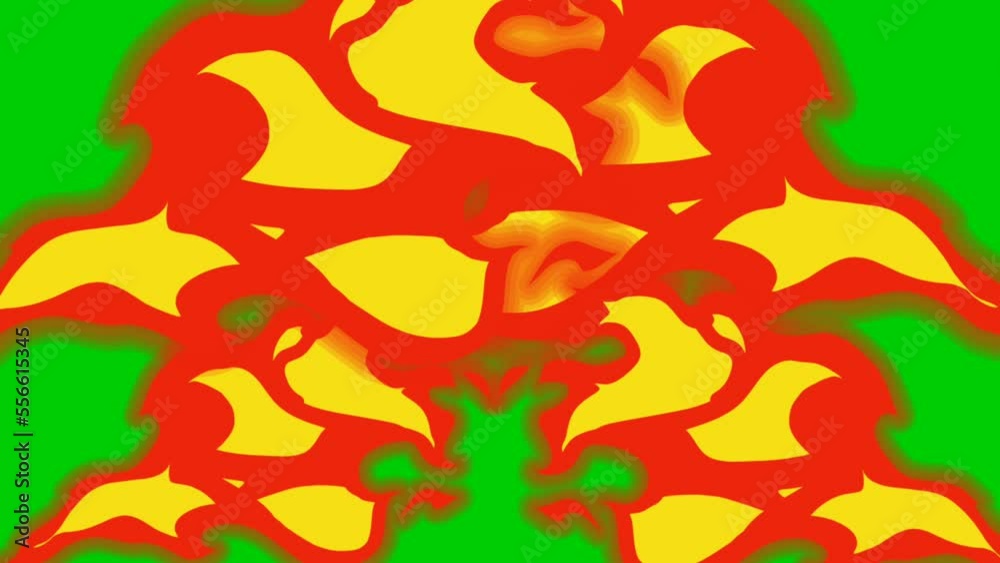 blazing fire animation, with green screen background, suitable for ...