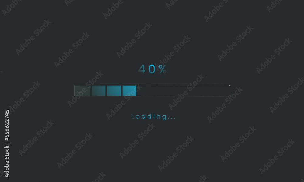 Vecteur Stock 40 percent Futuristic dark blue Progress loading bar ...