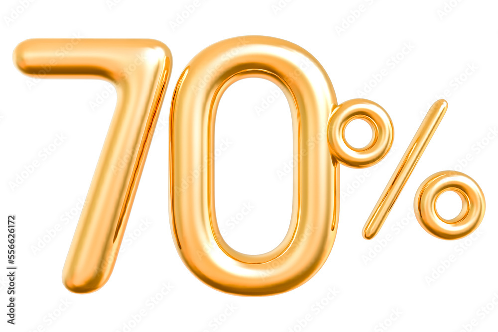 Discount 70 percent number gold 3d with generative AI Stock ...