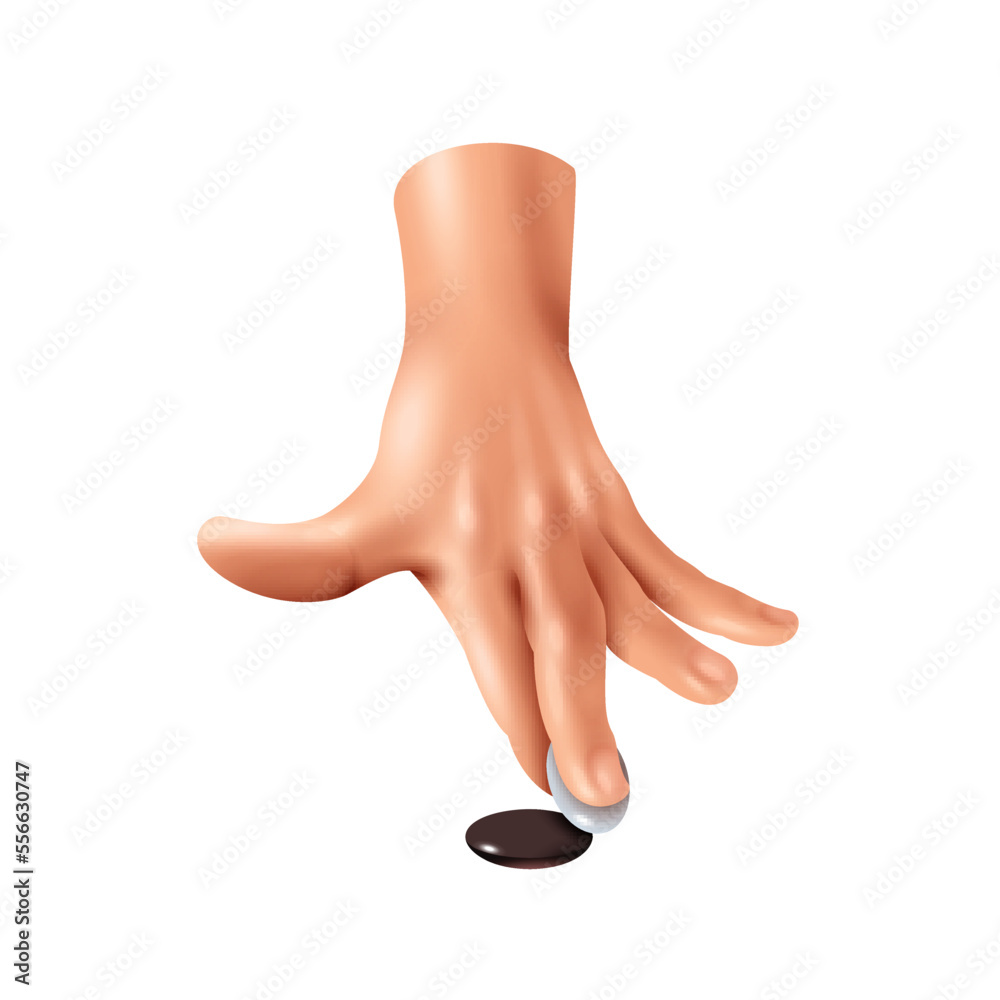 Hand With Chips Composition Stock Vector | Adobe Stock