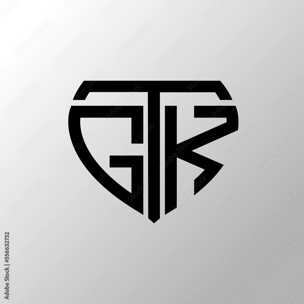 GTK letter logo design on black background. GTK creative initials ...