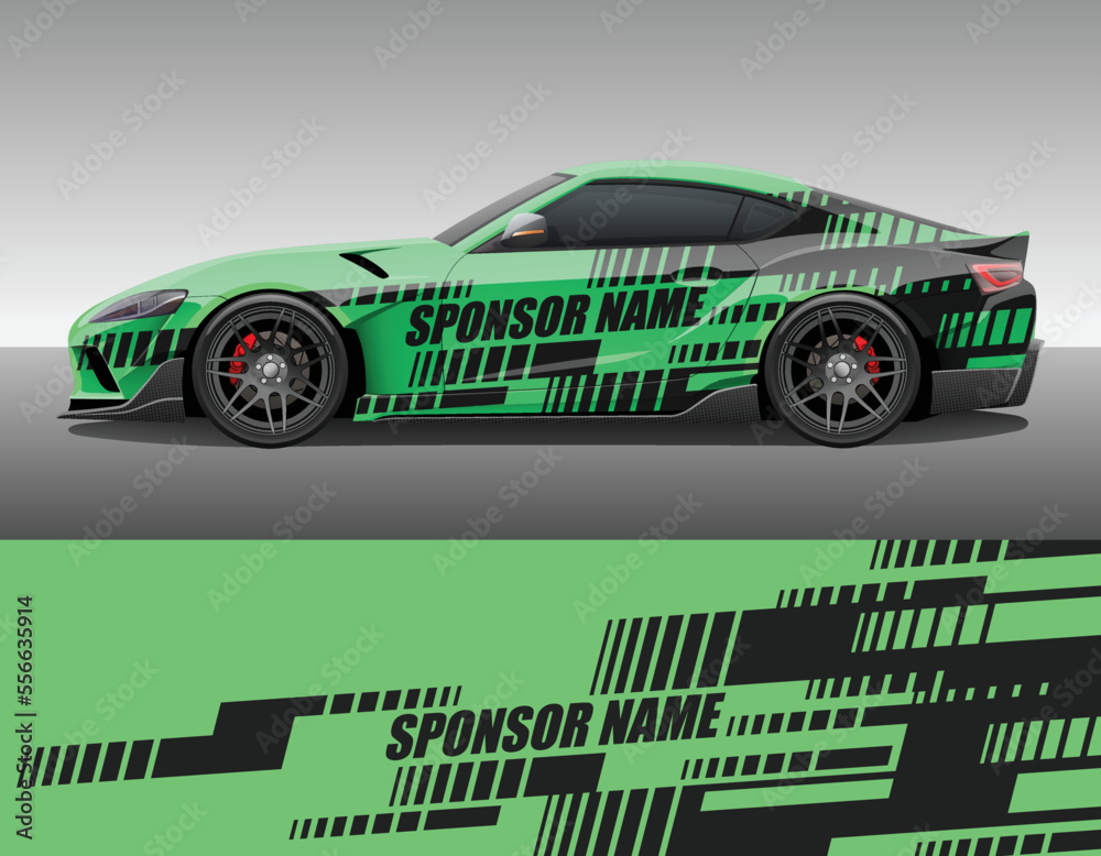 Car wrap vinyl racing decal ornament. Simple flat abstract geometric ...