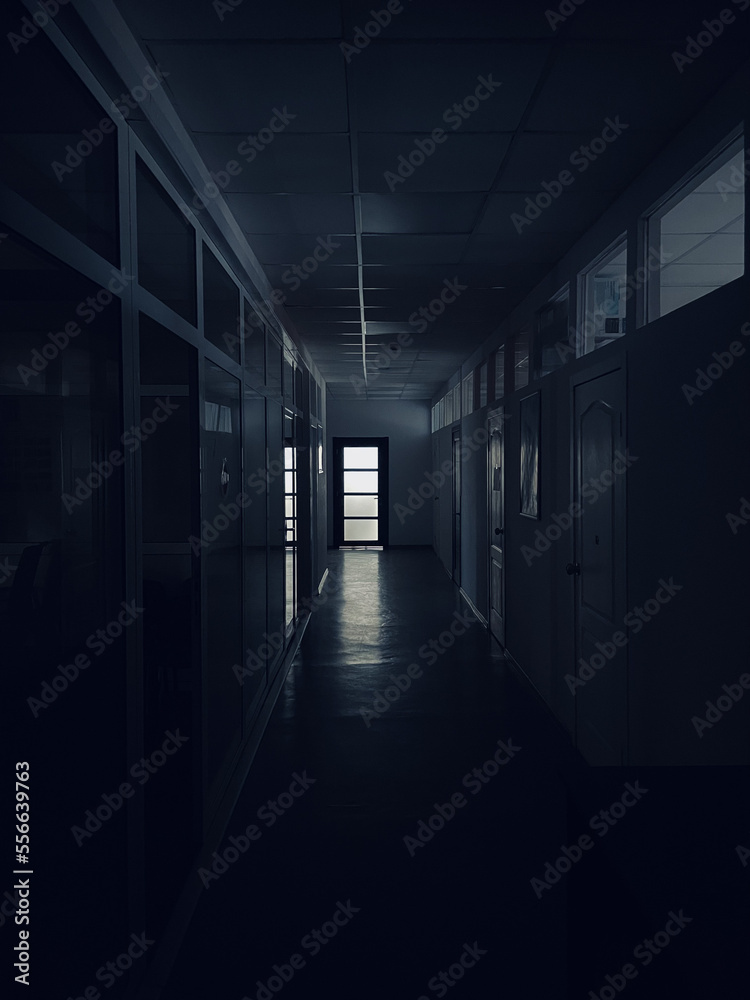 Office corridor, liminal space Stock Photo | Adobe Stock