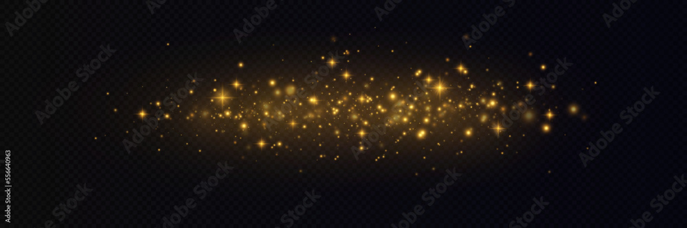 Light effect. Background of sparkling particles. Glittering elements on ...