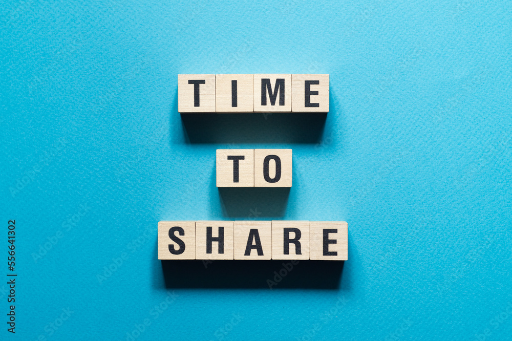 Time to share - word concept on cubes, text Stock Photo | Adobe Stock