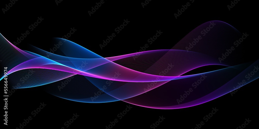 Abstract red blue and pink purple gradient wave particle background ...