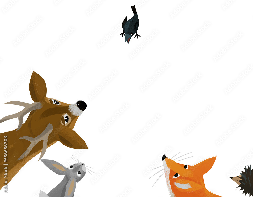 cartoon scene with happy animals illustration Stock Illustration ...
