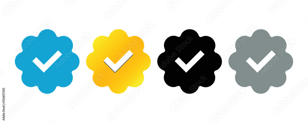 Check mark stamp approval icon vector isolated, checkbox seal verified ...