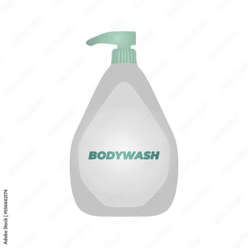 Realistic Body wash soap pump bottle icon, 3d vector illustration in ...