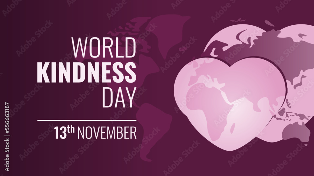 World Kindness Day Vector illustration in dark pink mode. Best Banner ...