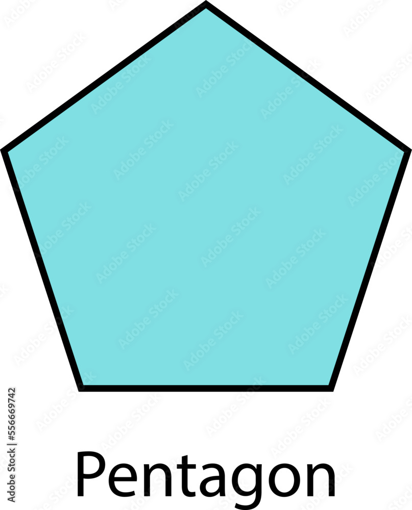 Types of regular polygons. Geometric shapes pentagon, vector Stock ...