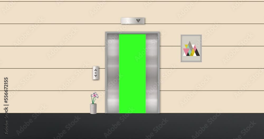 Vidéo Stock Animation of elevator opening and closing the door ...
