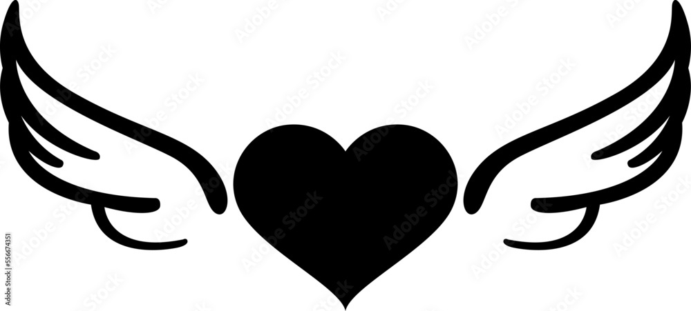 Heart Angel Wings Cutfile, cricut ,silhouette, SVG, EPS, JPEG, PNG ...