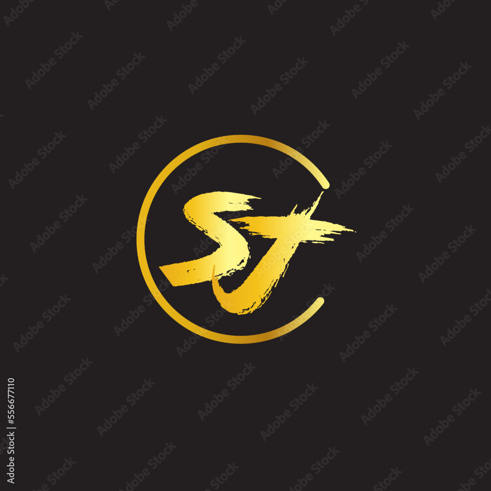 SJ Golden Color Letters logo Stock Vector | Adobe Stock
