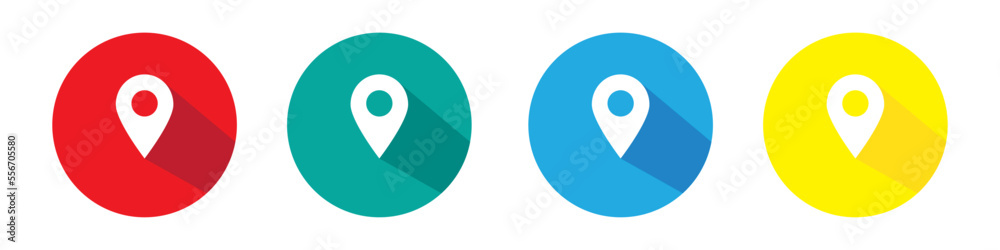 Location pointer icon set. Map pins set. Location symbols collection. GPS navigation pointer ...