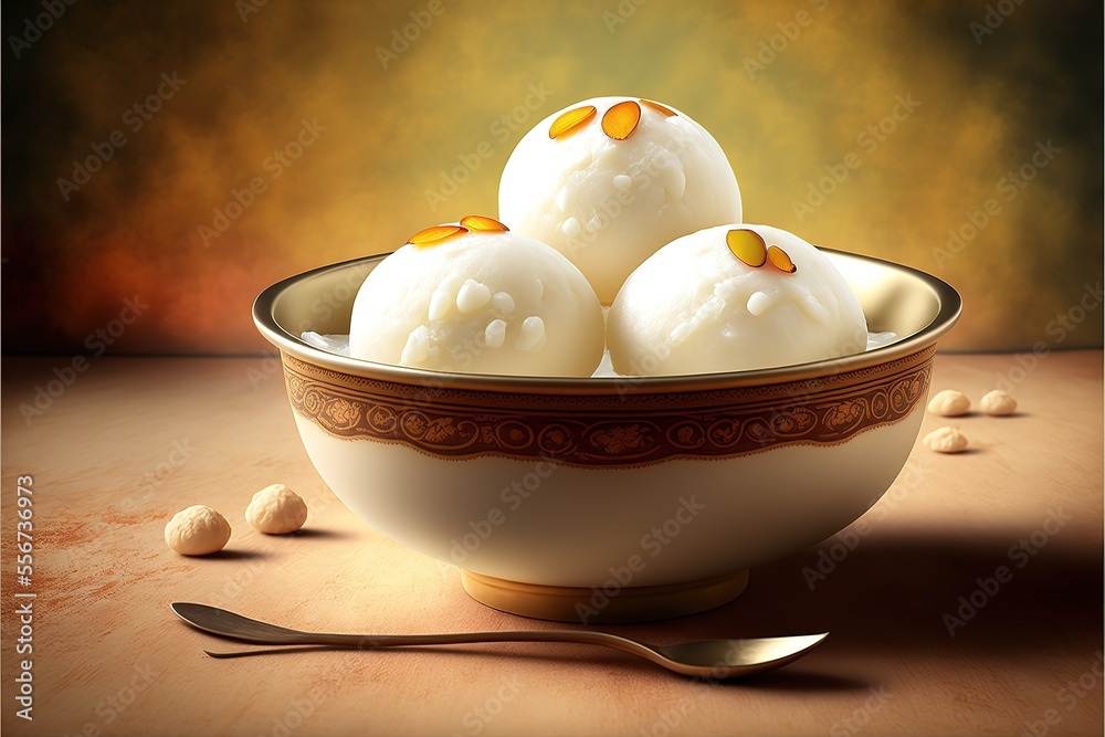 Indian Sweet Rasgulla is a Syrupy Dessert Popular in India. Generative ...
