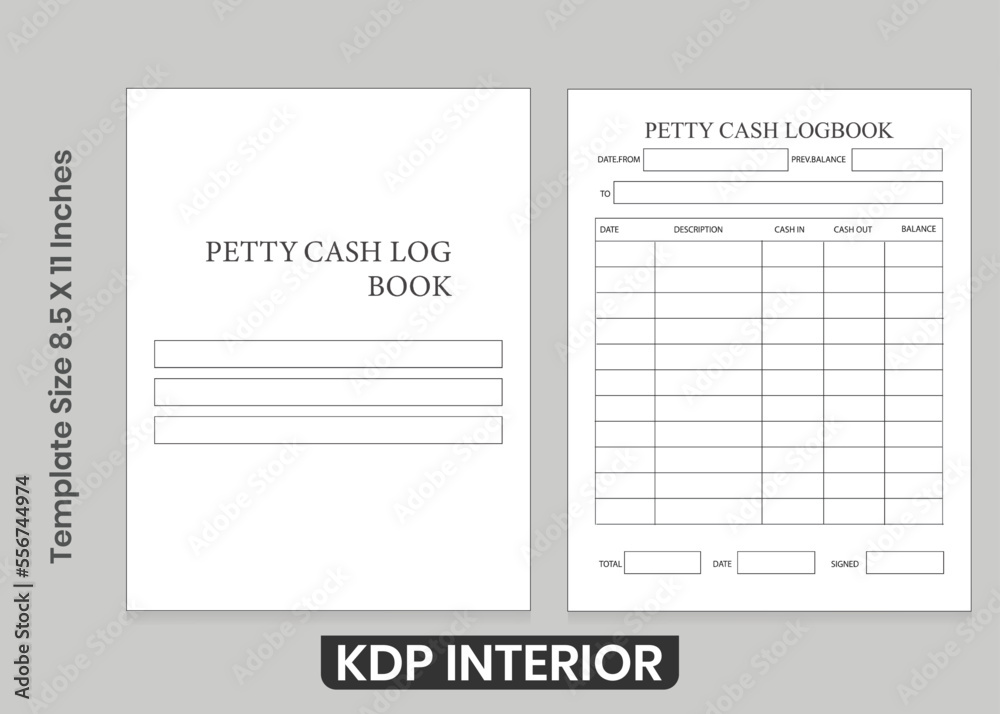 petty cash logbook Stock Vector | Adobe Stock