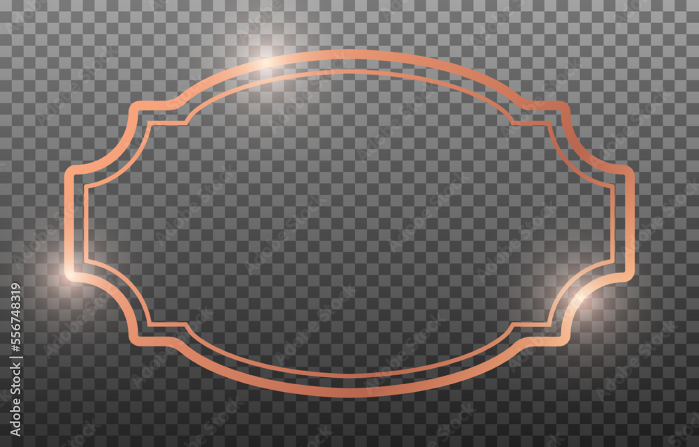 Bronze vintage shiny frame isolated on transparent background ...