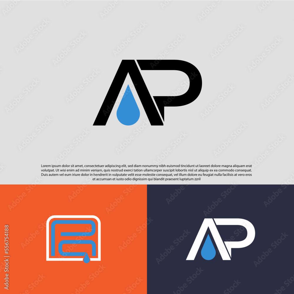 AP logo, ap character logo, typography logotype with AI, and EPS file ...