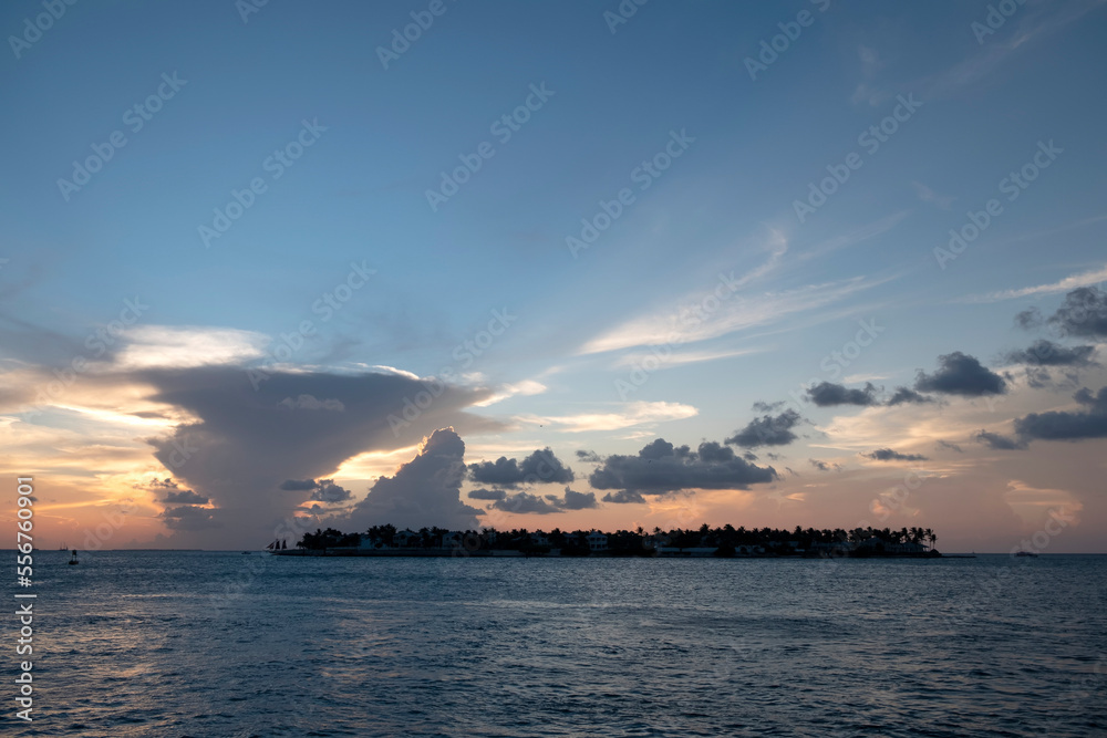 Sunset from famous Mallory Square in Key West, Florida; Key West ...